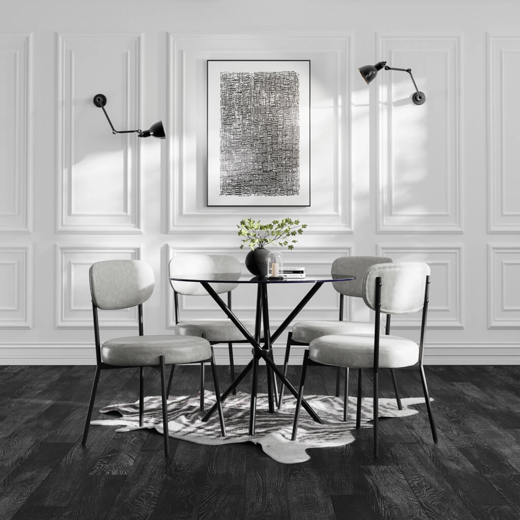 Casa Glass & Black Dining Table - LPD