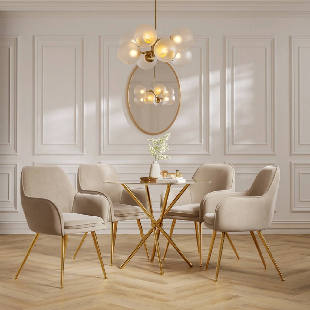 Casa Glass & Gold Dining Table - LPD